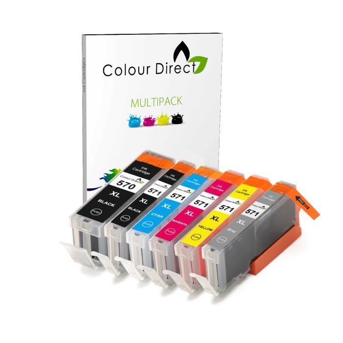 Cartouches d'encre Colour Direct PGI 570XL CLI 571 XL pour Canon Pixma ...