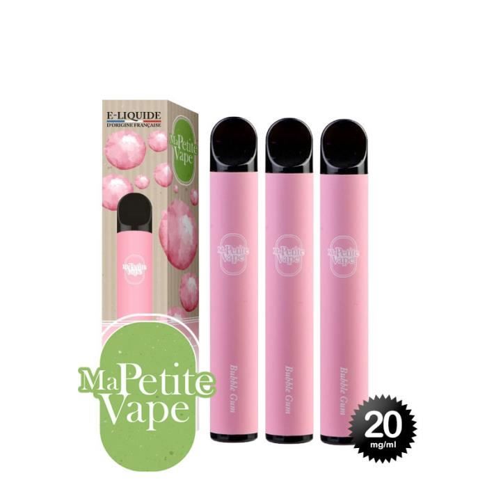 LOT DE 3 PUFFS "MA PETITE VAPE" SAVEUR BUBBLE GUM EN 20MG - Cdiscount ...