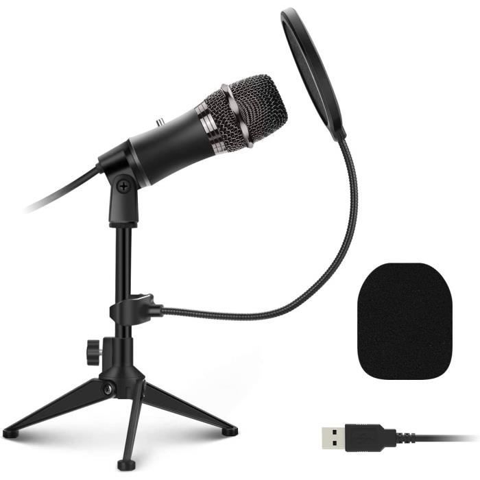 EIVOTOR Micro PC Microphone USB à Condensateur Micro Ordinateur ...