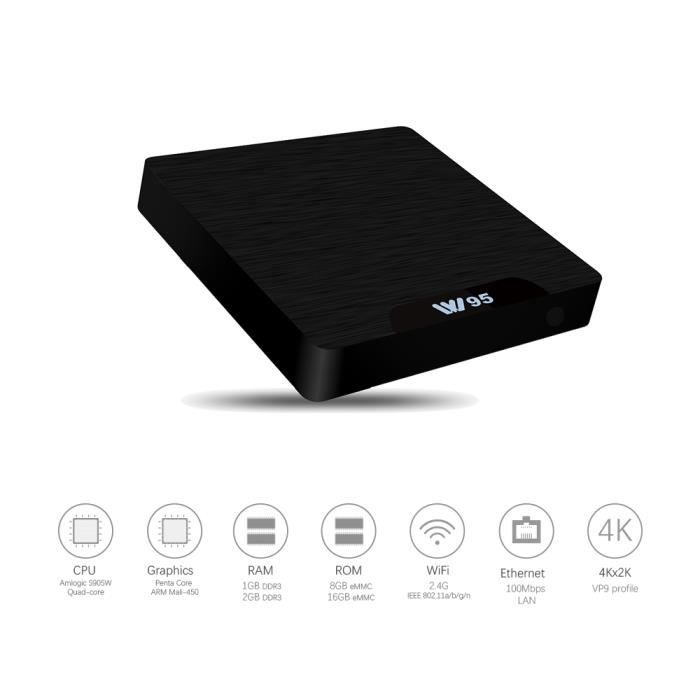 Smart TV Box Android 7.1-W95 Amlogic S905W-2GB RAM + 16GB ROM - Lecteur ...