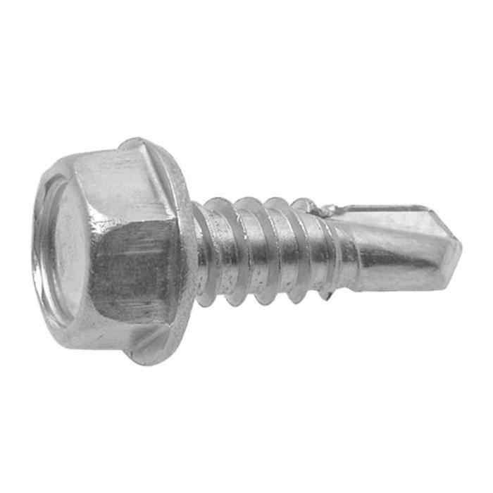 VIS AUTOPERCEUSE Tête HEXAGONALE à EMBASE M4,8 x 38mm : Lot 20pcs | Acier Inoxydable A2 | VTH ...