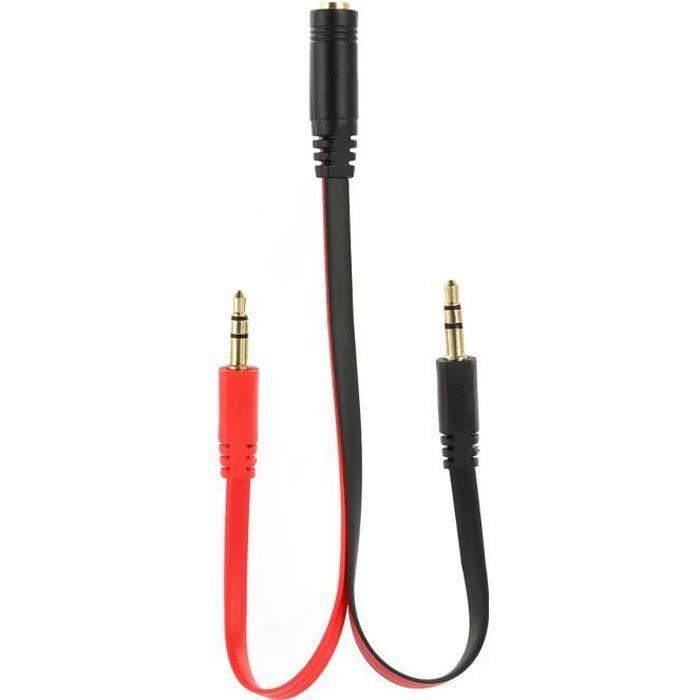Adaptateur de casque jack 35 mm 2 en 1 micro et câble audio pour casque ...