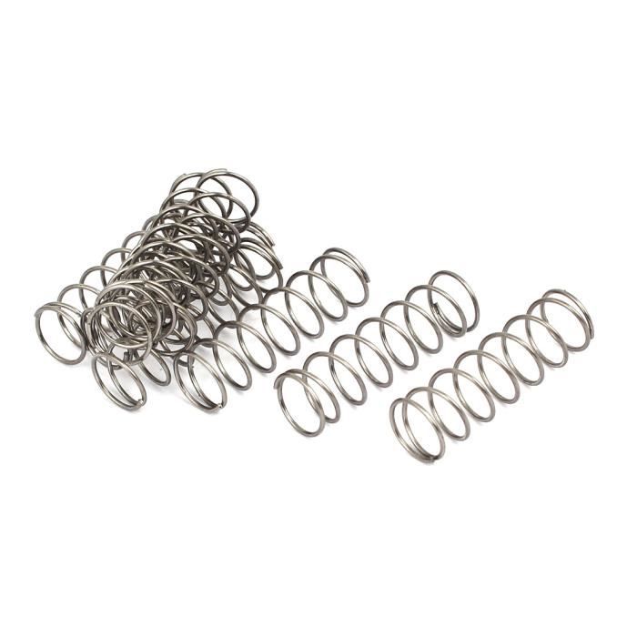 SOURCING MAP Ressort de Compression 0.8mm x 11mm x 35mm Acier Inoxydable 304 Argenté 10Pcs ...