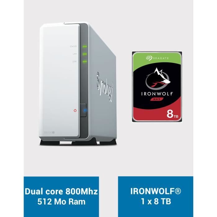 Synology DS120J Serveur NAS IRONWOLF 8 To - Cdiscount Informatique