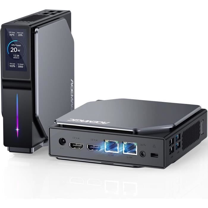 S1 Mini Pc Windows 11 Pro Avec Lcd Écran Tour Pc Vertical Intel Alder ...