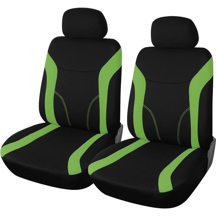 Housses De Siège De Voiture Avant Universelle Noir Vert | Housse De ...
