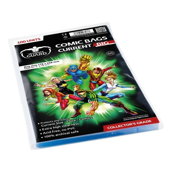 Pochettes comics - ULTIMATE GUARD - BIG - 100 unités - 178 x 268 mm ...