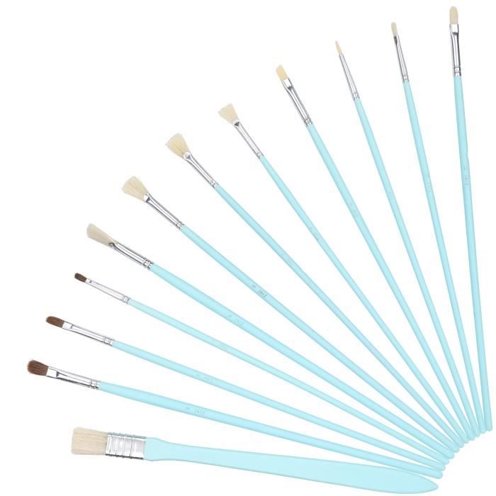 Ensemble de pinceaux, pinceaux d'artiste 12pcs pinceaux, pinceaux à l ...