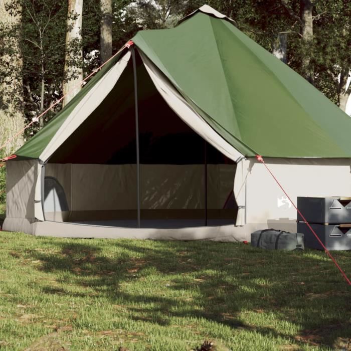 ABIL Tente familiale tipi 8 personnes vert imperméable (Vert) Type4588 ...