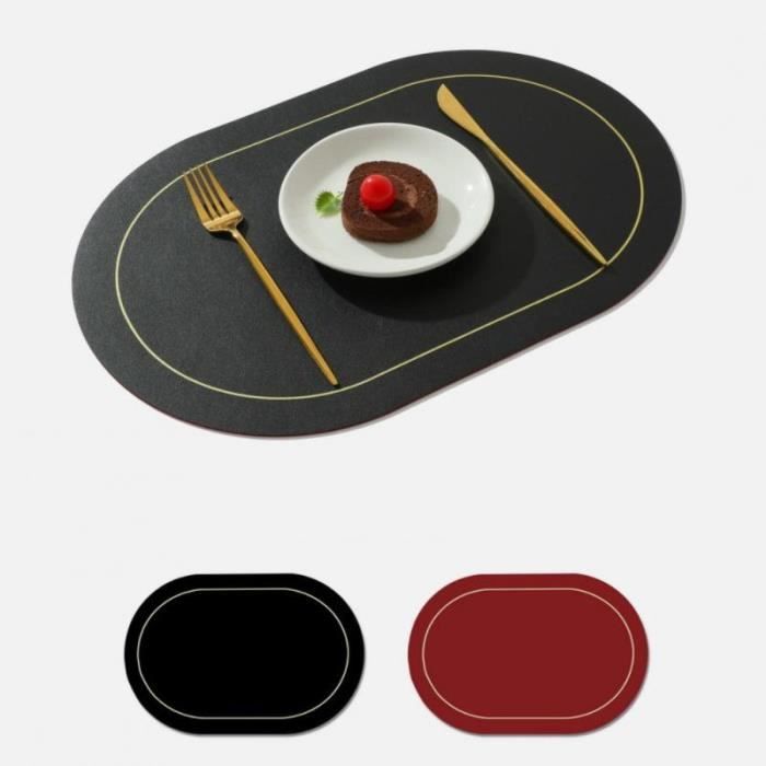 SET DE TABLE,10--Tapis de Table en cuir PVC résistant à la chaleur ...