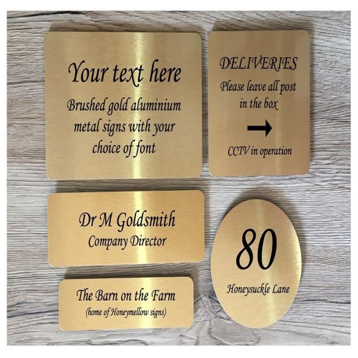PLAQUE DE PORTE - LETTRE DECORATIVE ,20X15cm--Signe rectangulaire doré ...