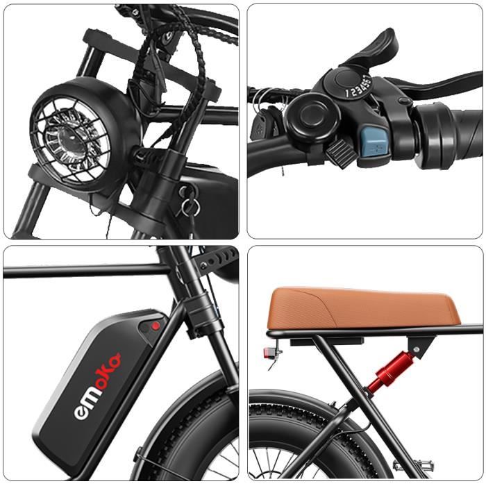 Vélo électrique 1000W - EMOKO C93 - 48V 20AH - Suspension double avant ...