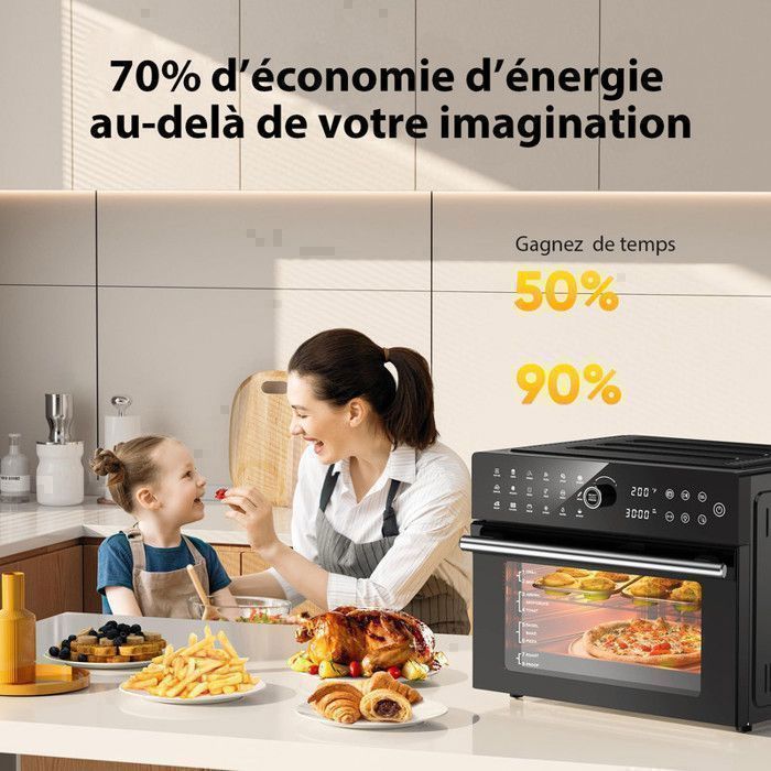Mini four professionnel - Four a air, 30L/18 Programmes/30-230 ...