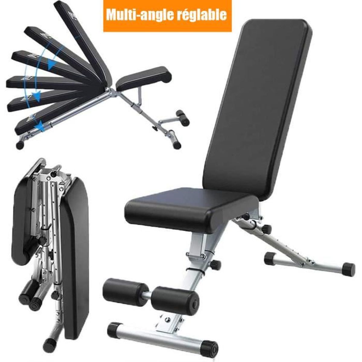 Banc de Musculation Pliable Réglable Banc Inclinable Multifonction pour ...