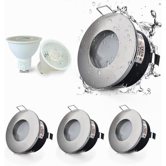 Lot De 4 Spots Led Encastrés étanches Ip65 Avec Led Gu10 Blanc Froid