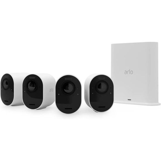 Arlo Ultra 2 Spotlight Pack 4 Cameras de surveillance WiFi + Station, Sans fil, Video 4K HDR ...