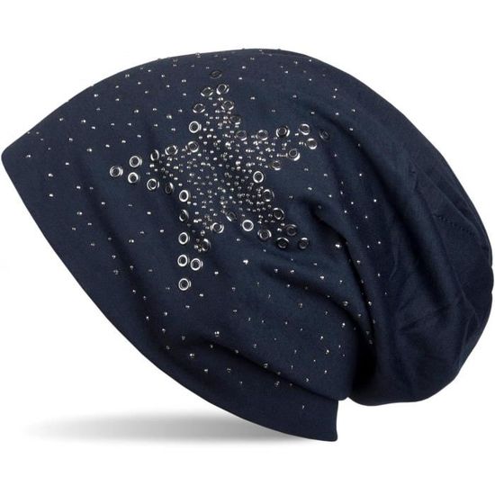 Bonnet Beanie Avec Rivets Étoiles Et Applications De Strass, Rivets ...