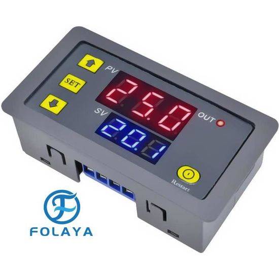 FOLAYA Timer Relay DC 12V 10A Programmable Digital Time Cycle Delay ...