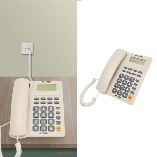 BEL-7374285804145-Téléphone filaire Téléphone fixe filaire multifonction Affichage de l ...