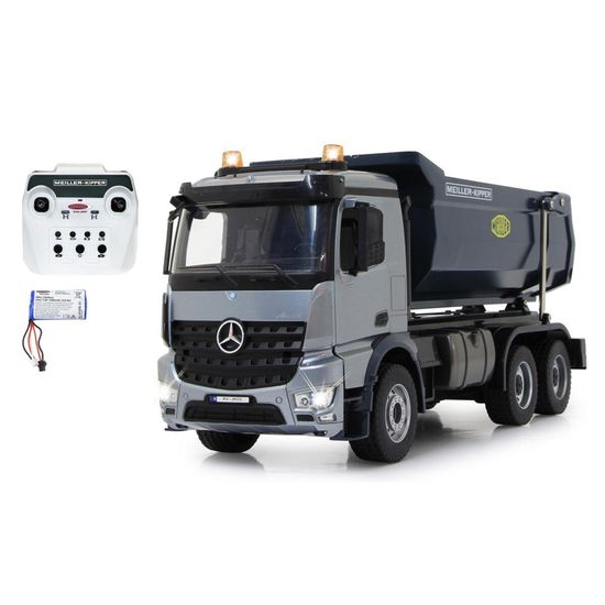 Camion-benne Mercedes-Benz Arocs Metal Meiller 2,4GHz télécommandé 1:20 ...