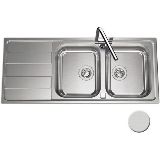 Évier inox mini structure Luisina FUNK 2 bacs 1 égouttoir Inox ...