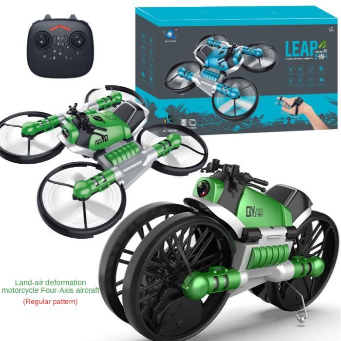 Vert-Drone RC 2.4G Déformable Moto Pliable Télécommande, Avion WiFi ...