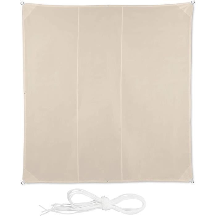 Relaxdays Voile d’ombrage carré diffuseur d’Ombre Protection Soleil ...