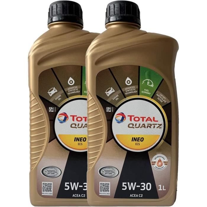 Lot de 2 huiles moteur TOTAL QUARTZ INEO ECS 5W-30 1L[403] - Cdiscount Auto
