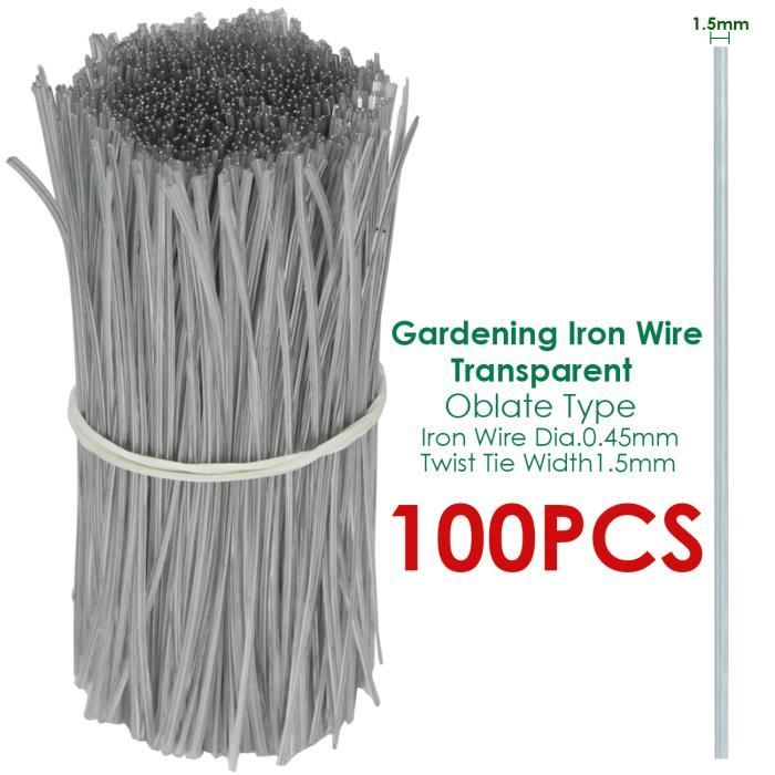 8 cm - Transparent-100pcs - 100 attaches de câble de jardinage Oblate ...