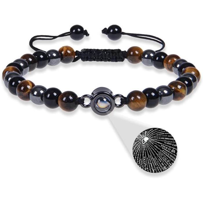 Bracelet Personnalisé En Pierre Naturelle Avec Photo À L'Intérieur ...
