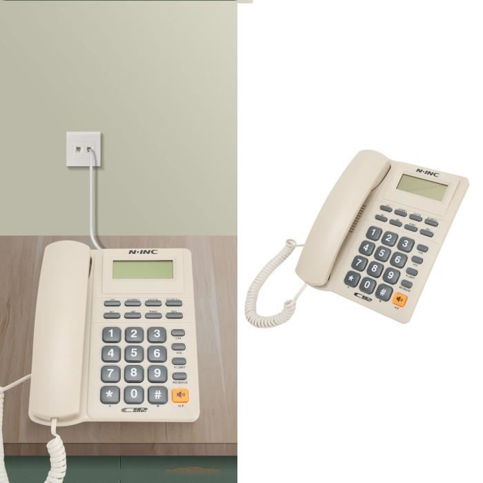 BEL-7374285804145-Téléphone filaire Téléphone fixe filaire ...