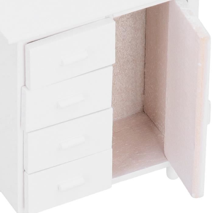 Keenso Meuble de maison de poupée miniature 1:12, armoire en bois pour poupée, accessoires de ...