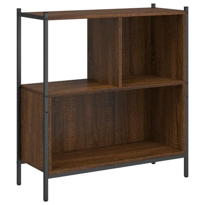 KEENSO Bibliothèque chêne marron 72x28x77,5 cm bois d'ingénierie 111607 ...