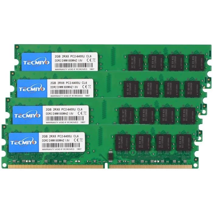 Memoire Ram - Limics24 - Kit 8 Go (4 X Go) 2Rx8 Pc2-6400U Ddr2 800 Mhz ...