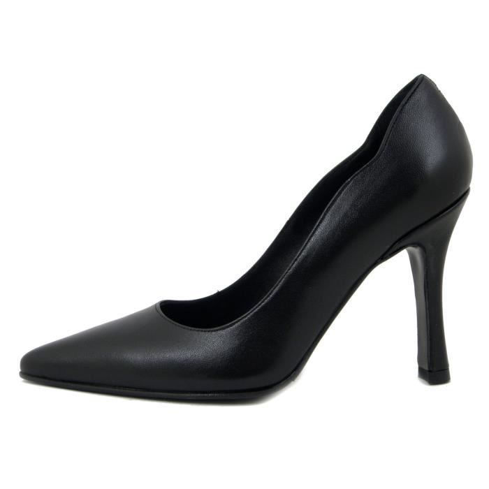 Escarpin Femme - OSVALDO PERICOLI - Cuir Noir - Talon Aiguille 10cm ...