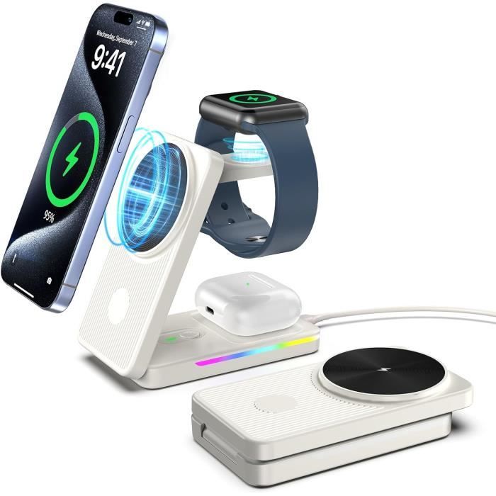 3 In 1 Mag-Safe Chargeur Station, Mag-Safe Chargeur Pour Apple Chargeur ...