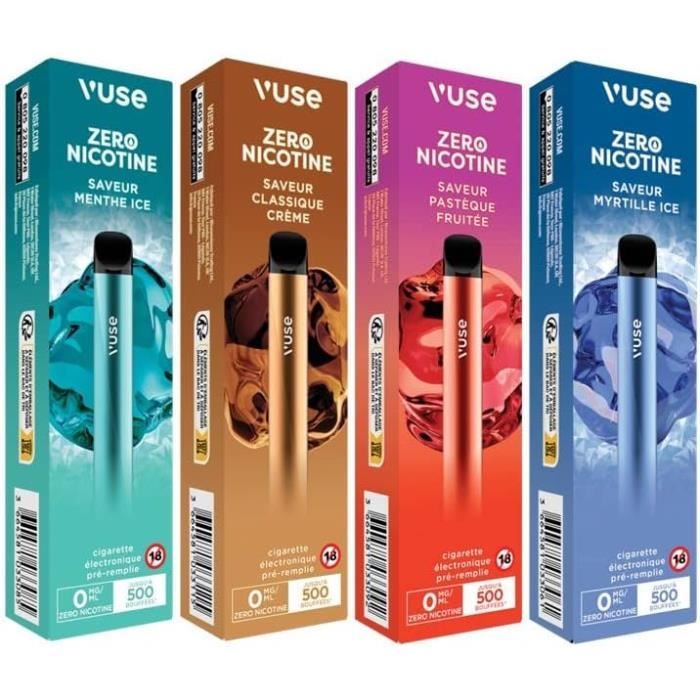 Vuse Puff Jetable Sans Nicotine - Cigarette Électronique - Lot de 4 [74 ...
