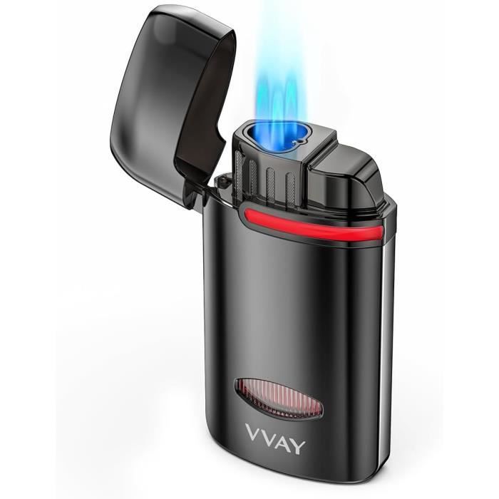 VVAY Briquet Tempete Gaz Rechargeable, 3 Jet Flammes (Gaz Non Inclus)4 - Cdiscount Au quotidien