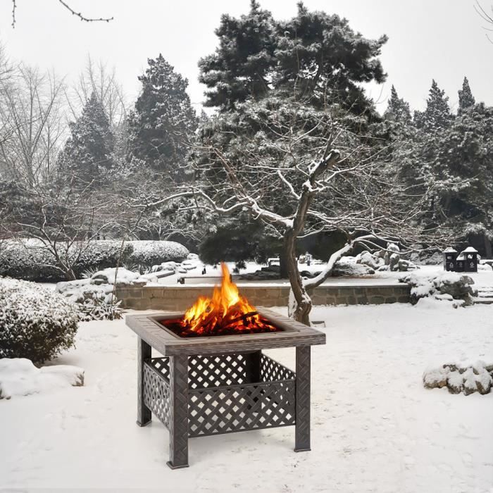 IKAYAA Brasero Cheminees d'exterieur Foyer Réchaud barbeceu grille de ...