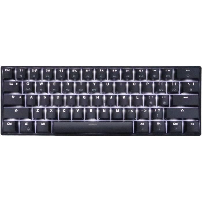 Clavier De Jeu Mécanique 60%, 61 Touches Rétro-Éclairé Mini Clavier ...