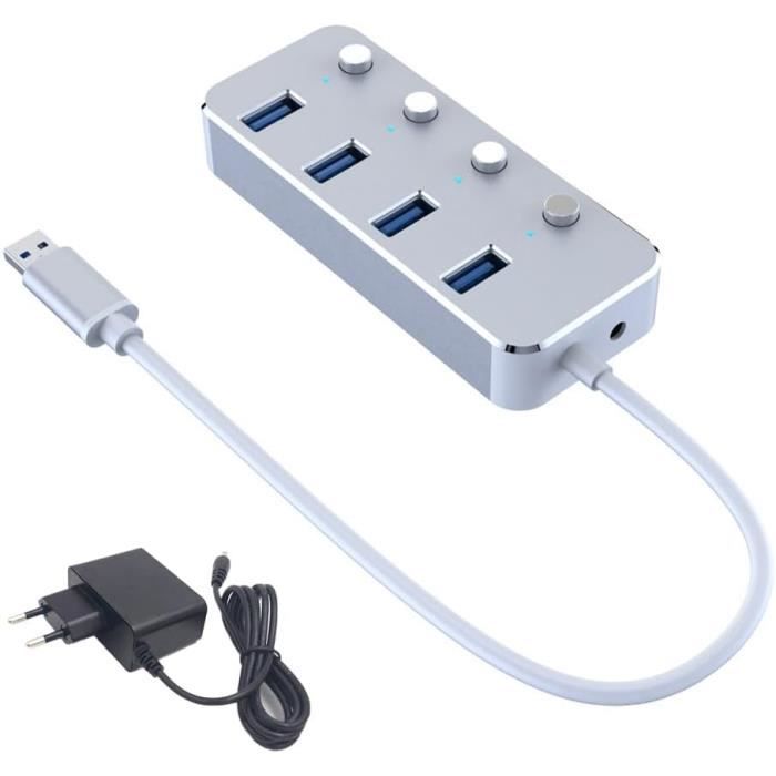 Adaptateur Secteur Usb 3.0 Hub Répartiteur 4 Ports Usb Multi Extender ...