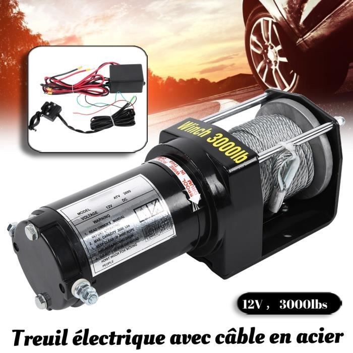 FHE Treuil électrique 3000lb et fil d'acier moteur à aimant permanent ...