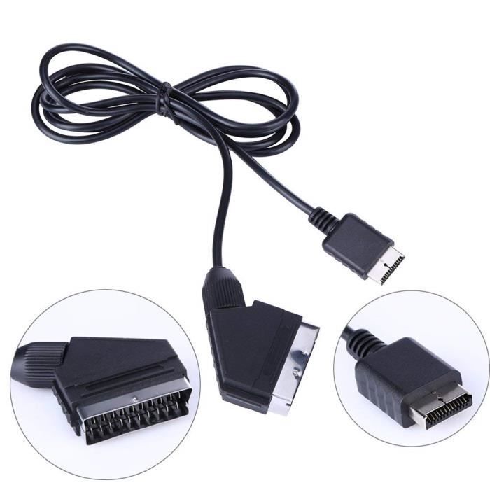 Câble péritel RGB pour Playstation PS1 PS2 PS3 Slim Line - Noir - 2m ...