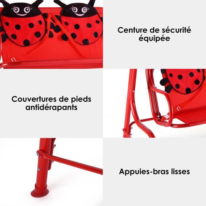 Balancelle de Jardin - 2 Places - Toit Anti-UV - Acier Robuste ...