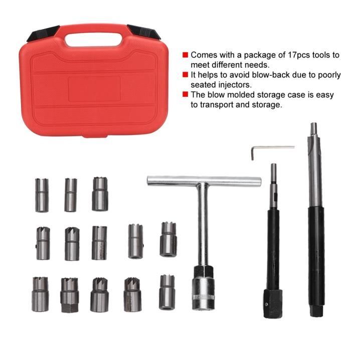 Garosa Coupe-siège d'injecteur diesel 17Pcs Diesel Injector Seat Cutter ...