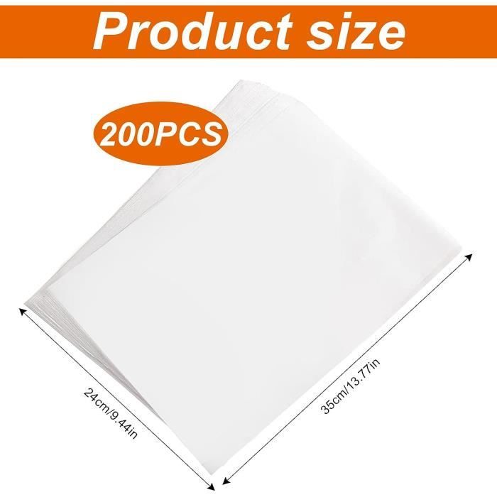 SRunDe 200 Feuilles Papier Emballage Alimentaire Papier Anti Graisse ...