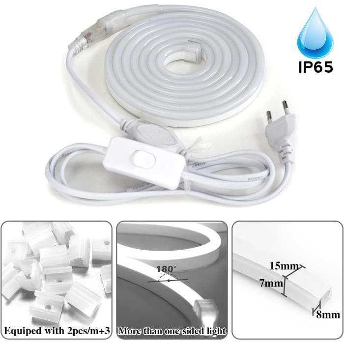 20M Ruban Led Exterieur Etanche Ip65 Blanc Chaud, Led Bande Lumineuse ...