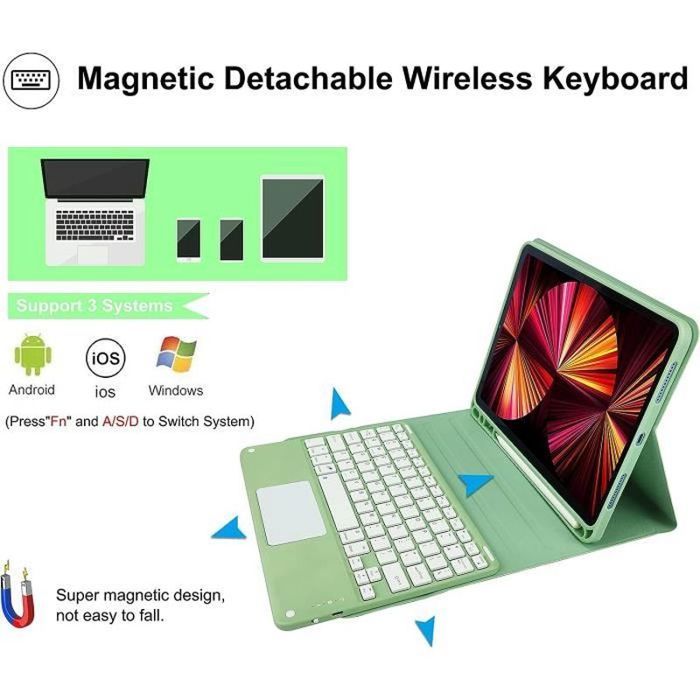 CLAVIER POUR TABLETTE TACTILE Trackpad Ensemble 4 En 1 Avec Clavier Et ...