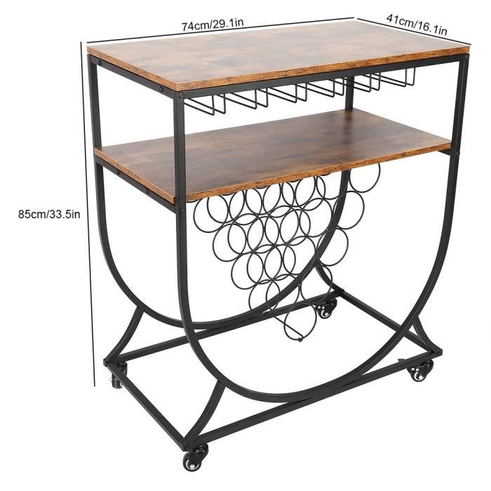 Chariot de Service Desserte à roulettes Chariot Commode Roulant avec ...