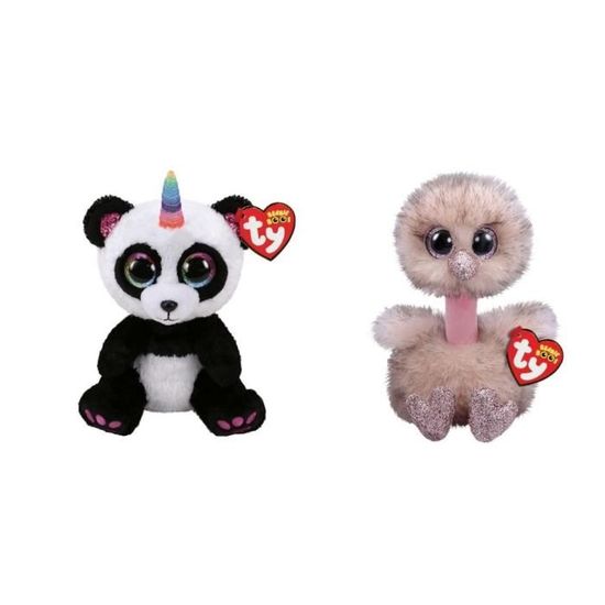 Ty - Peluches - Beanie Boo's - Paris Panda & Henna Autruche - Cdiscount ...